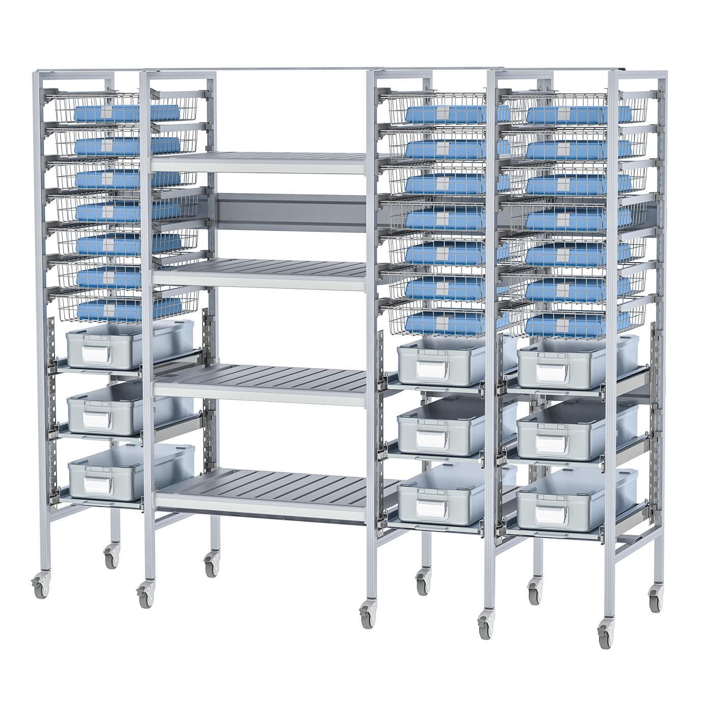 4-shelf shelving unit - Pegasus Medical Concepts - for containers / for ...