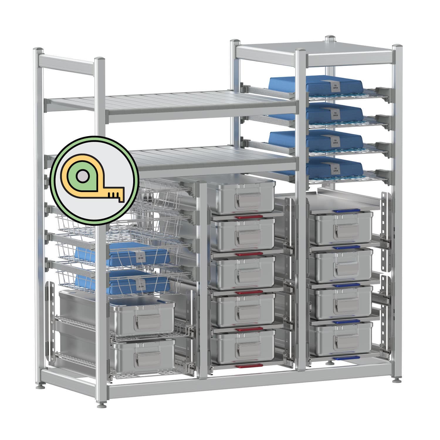 Modular storage rack - SLS-CSPS - Pegasus Medical Concepts - stainless ...