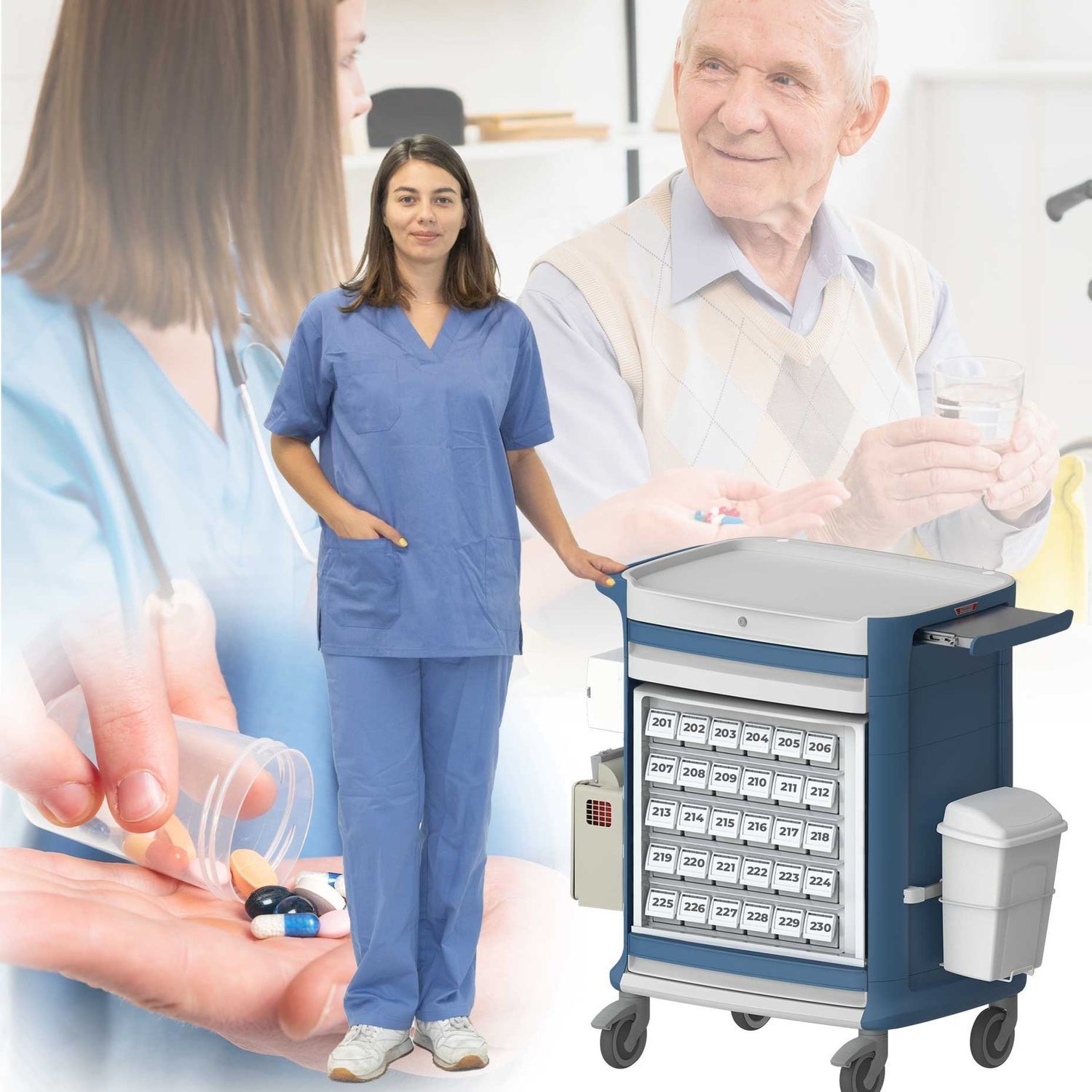 Medicine distribution cart - Pegasus Medical Concepts - for elderly ...