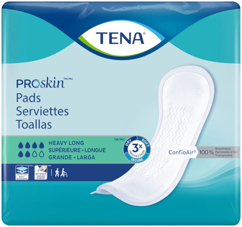 Women sanitary pad - PROSKIN HEAVY LONG - TENA - breathable