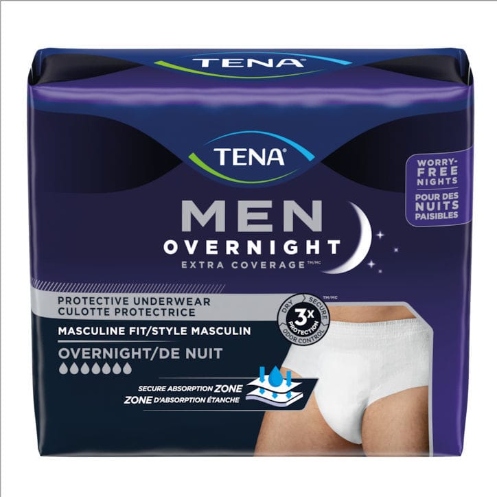 Men diapers - Extra Coverage Overnight - TENA - breathable / stretchy