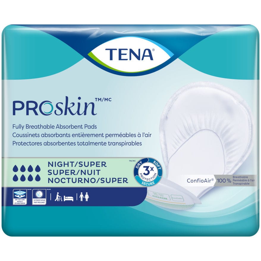 Adult sanitary pad - PROSKIN NIGHT SUPER - TENA - breathable