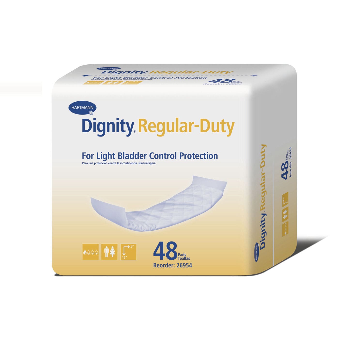 Adult sanitary pad - Dignity® Regular-Duty - Hartmann - box of 48 units