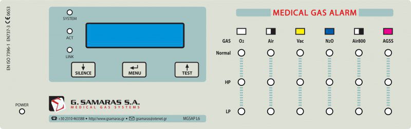 Medical gas alert system - MGSAP L6 - G. SAMARAS SA - Medical Gas Solutions - area
