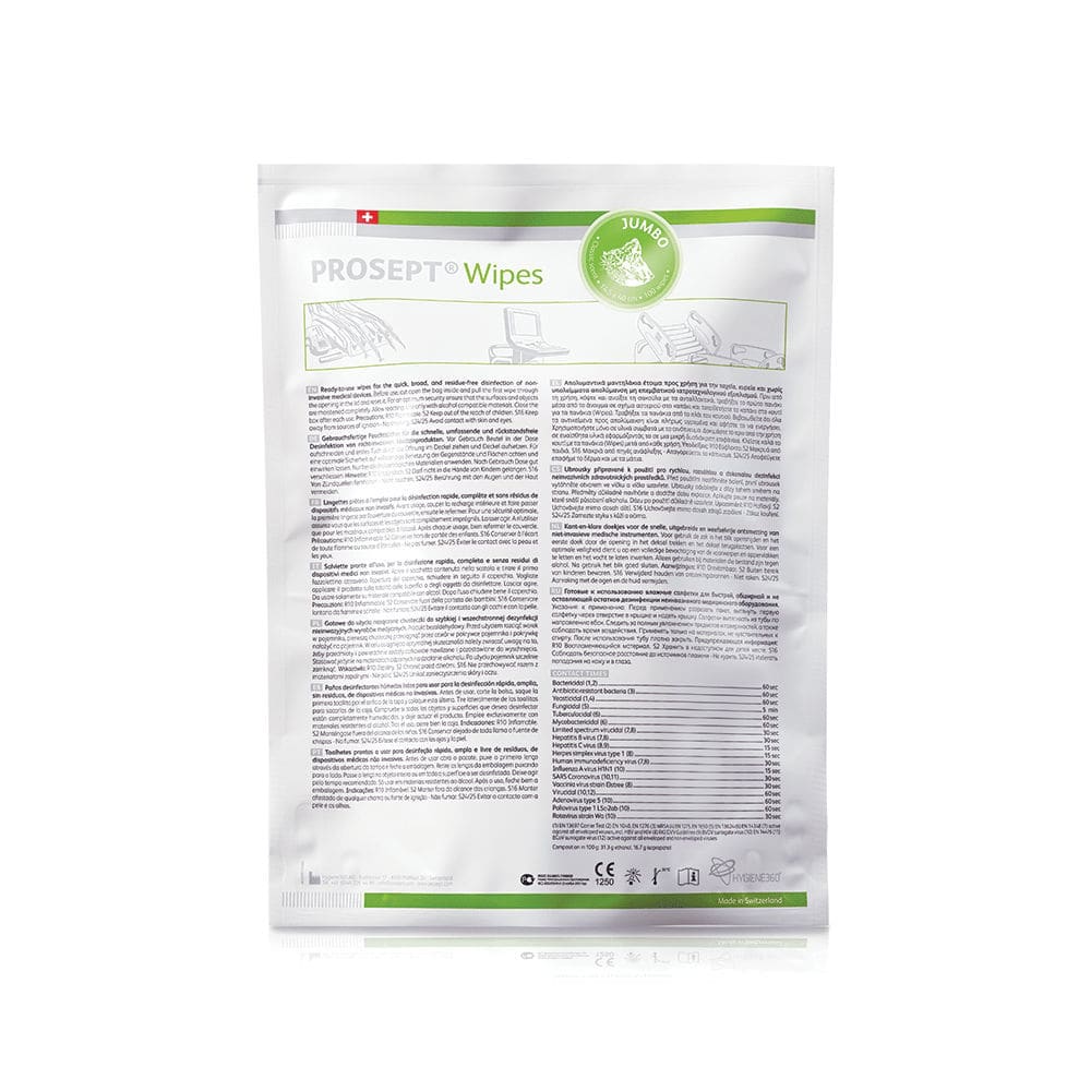 Medical device cleansing wipes - PROSEPT® Jumbo - Hygiene360 AG - pack ...