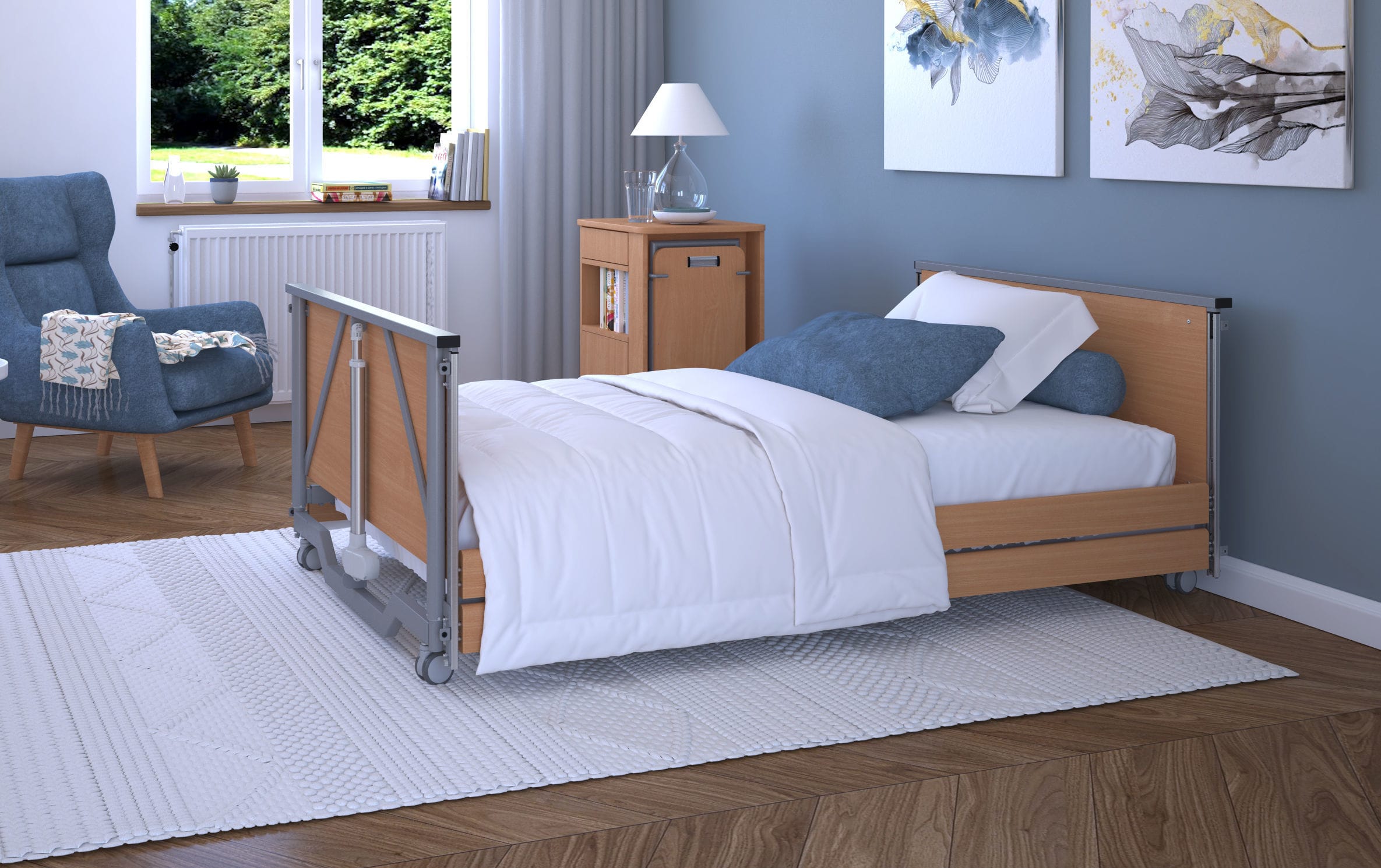 Hospital bed - Taurus 2 WIDE LOW - Reha-Bed - electric / height ...