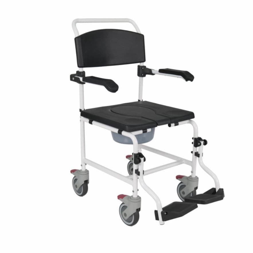Commode chair with armrests - BES-BS040b - Besco Medical - on casters ...