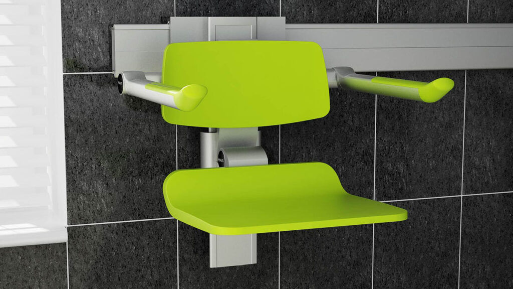 Shower seat with armrests - Pressalit - Total Hygiene - wall-mounted ...