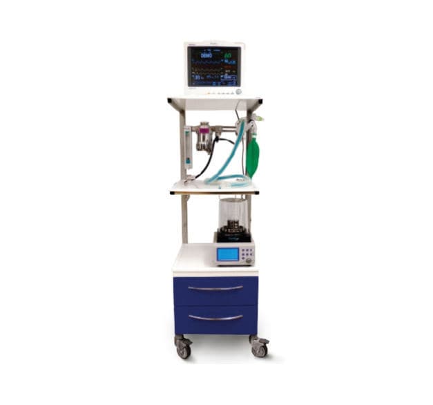 Trolley-mounted veterinary anesthesia workstation - Foschi