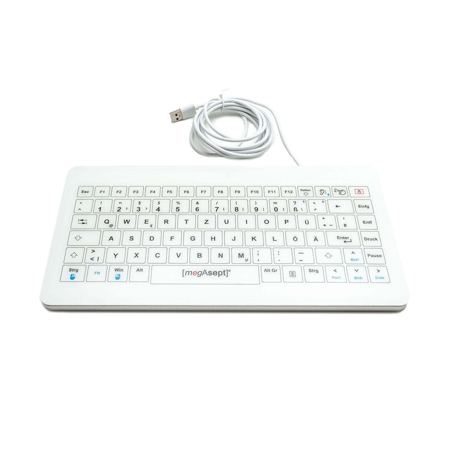 Glass medical keyboard - megAsept touch mini - MEGABYTE Systemhaus GmbH ...