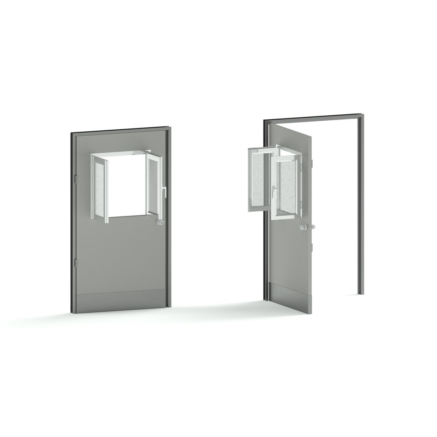 Hospital door - PLUSHINE series - TBT Medical - swing / stainless steel ...