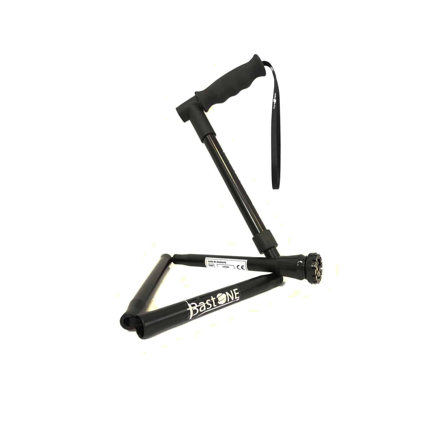 T-handle walking stick - Bastone™ - Allmobility - height-adjustable / folding / anti-slip