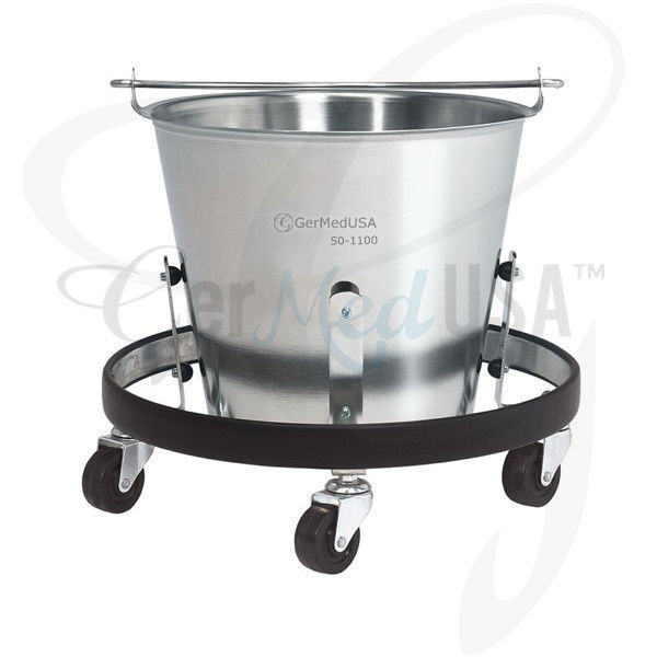 Trolley-mounted surgical basin stand - G50-1100 - GerMedUSA - stainless ...