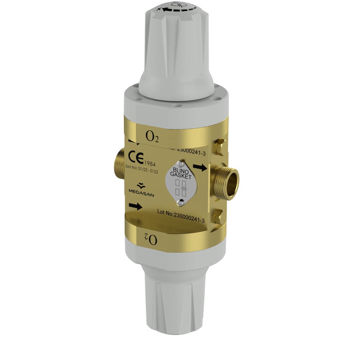 Oxygen pressure regulator - Megasan Medical Gas Systems - CO2 / N2O / N2