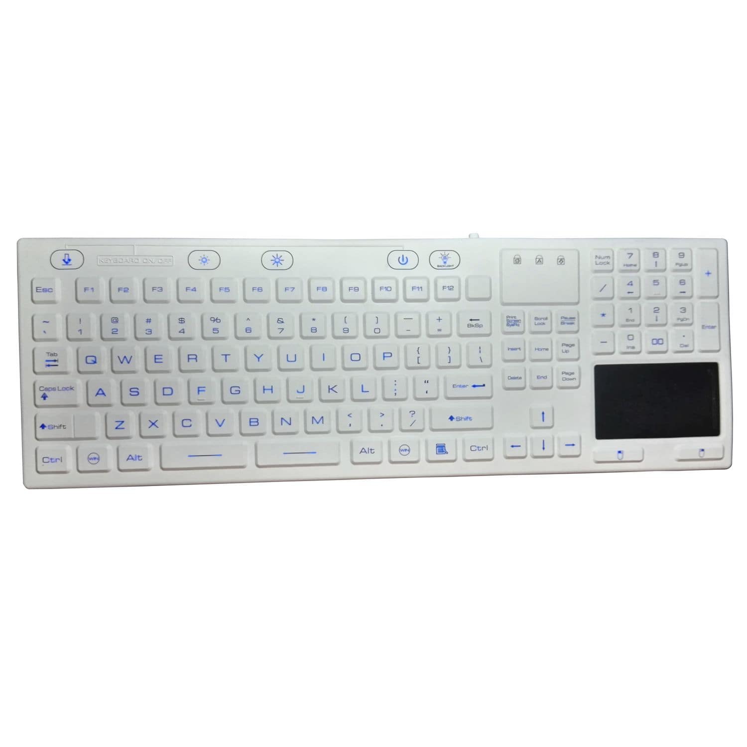 Medical keyboard with touchpad - P-M09TP-BL - PAC Technology - silicone ...