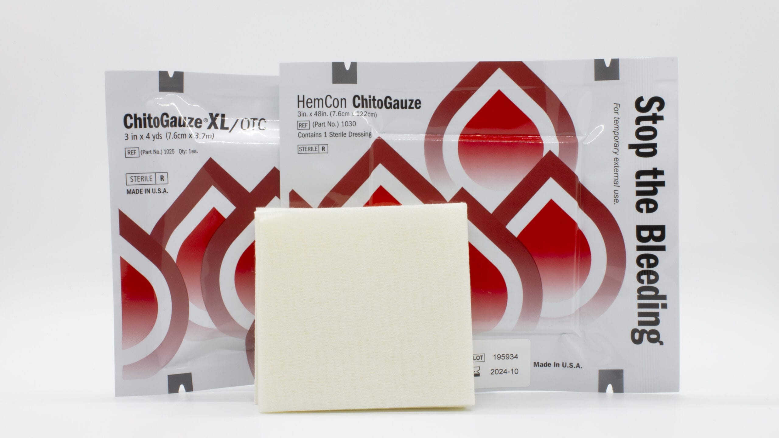 Sterile gauze compress - ChitoGauze® OTC - Tricol Biomedical - hemostatic