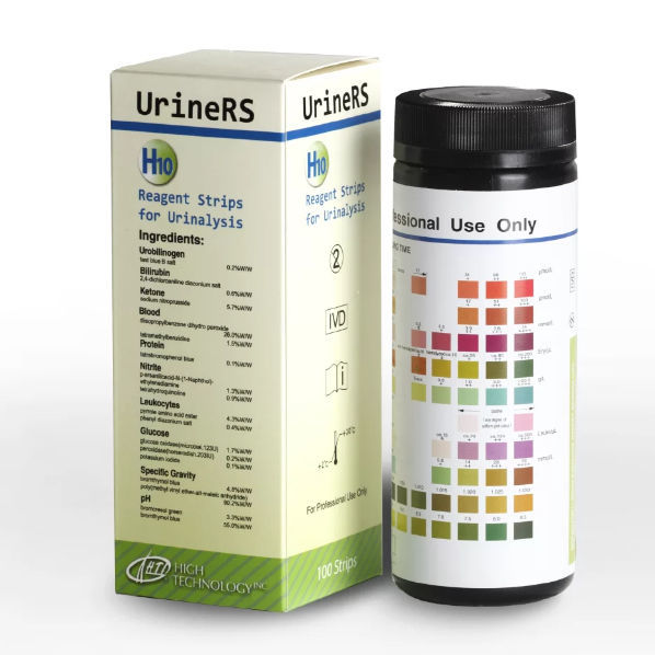 Urinalysis test strip - UrineRS H10 - HTI Medical Inc. - pH / glucose ...