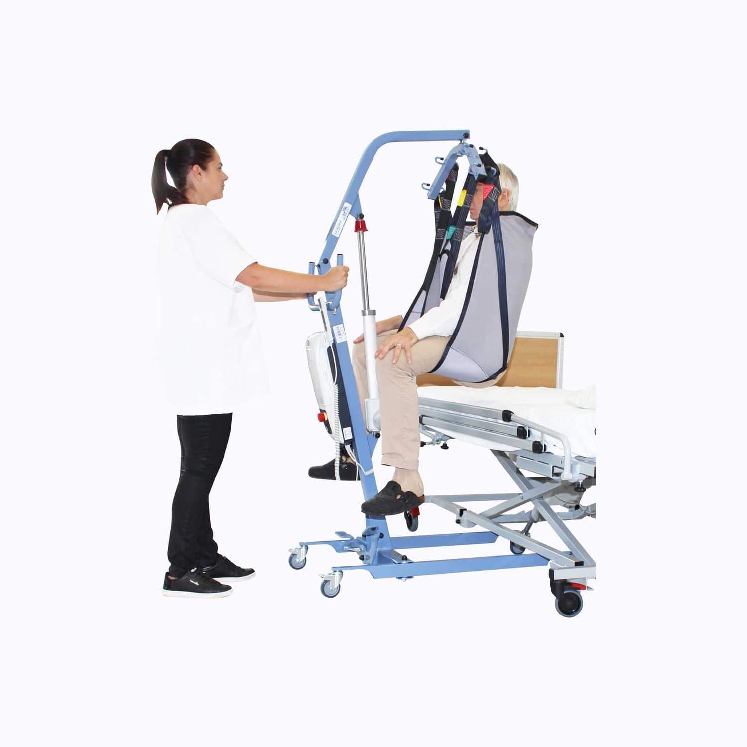 Manual patient lift - BLUE FLYER - Nausicaa Medical - on casters ...