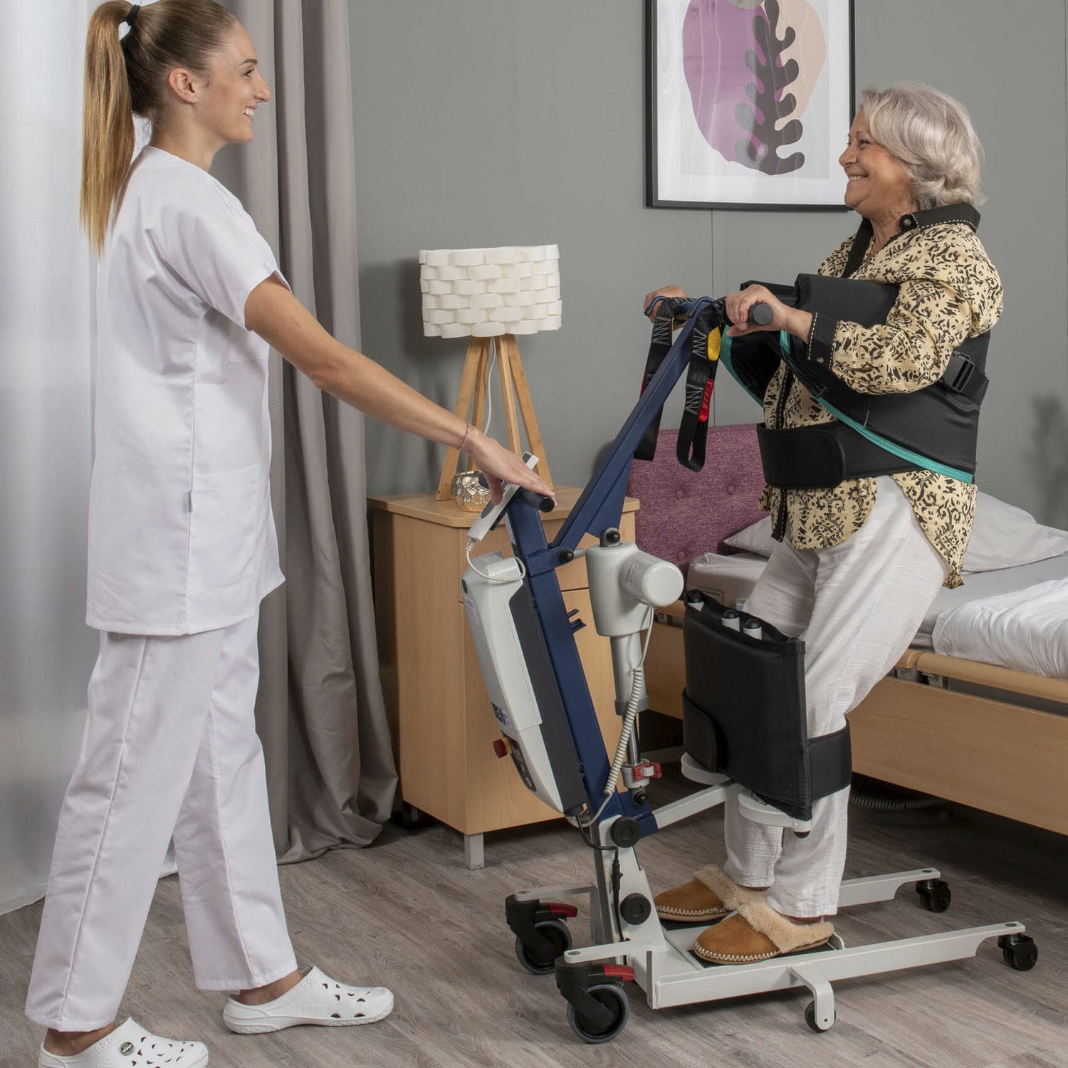 Electric stander - WAY UP’GO - Nausicaa Medical - on casters / folding