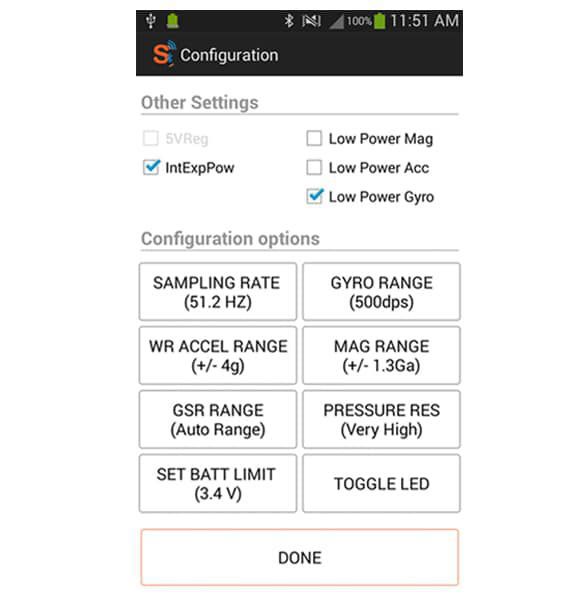 Capture android application - Shimmer Research - Android / for smartphones