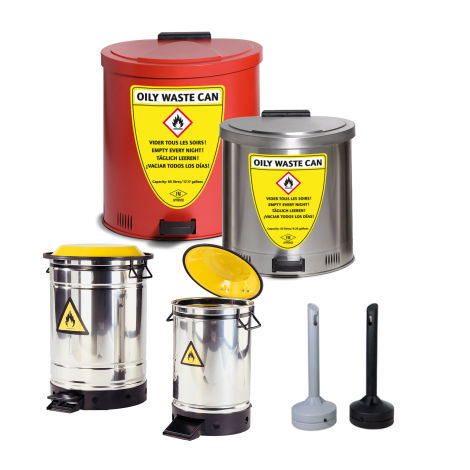 Waste container - 39379 - asecos - stainless steel / safe / large