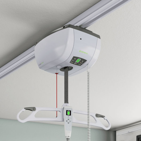 Battery-operated patient lift - M-Series - Savaria - ceiling-mounted ...