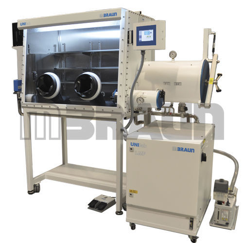 Laboratory glove box - UNIlab Plus - MBRAUN - floor-standing / vacuum / stainless steel
