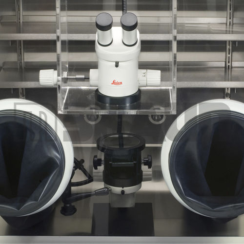 Laboratory glove box / floor-standing / vacuum / stainless steel ...