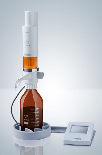 Laboratory bottle-top dispenser / fixed-volume / electronic - opus ...