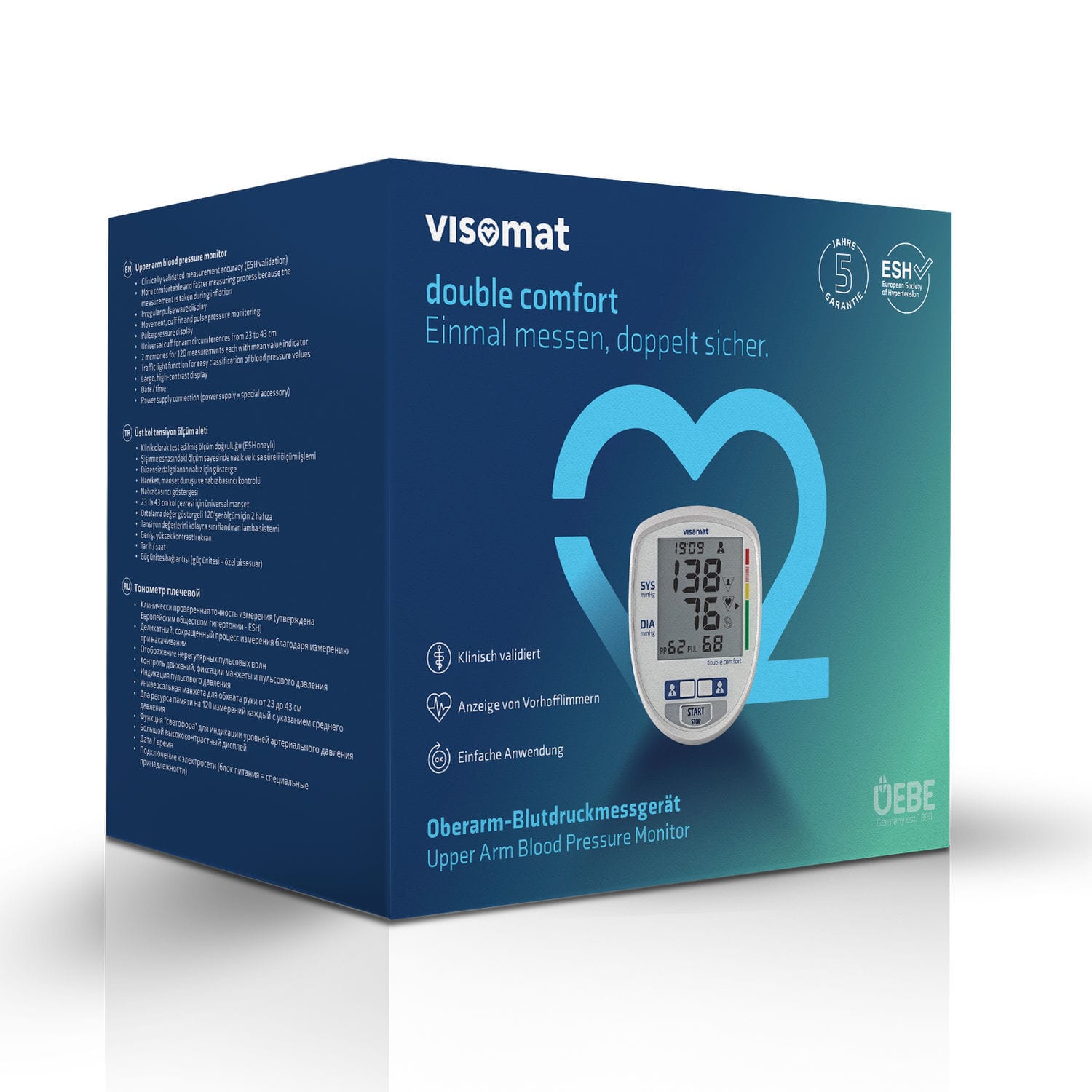Cuff-mounted blood pressure monitor - visomat double comfort - visomat ...