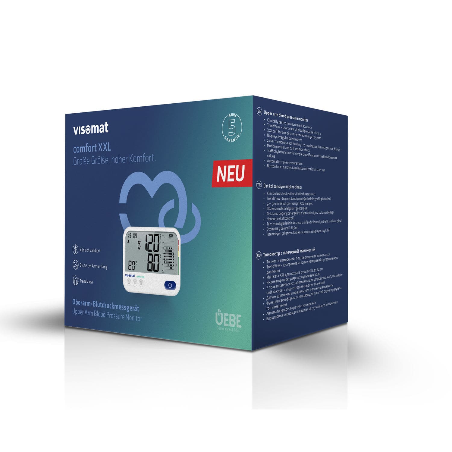 Cuff-mounted blood pressure monitor - comfort XXL - visomat - automatic ...