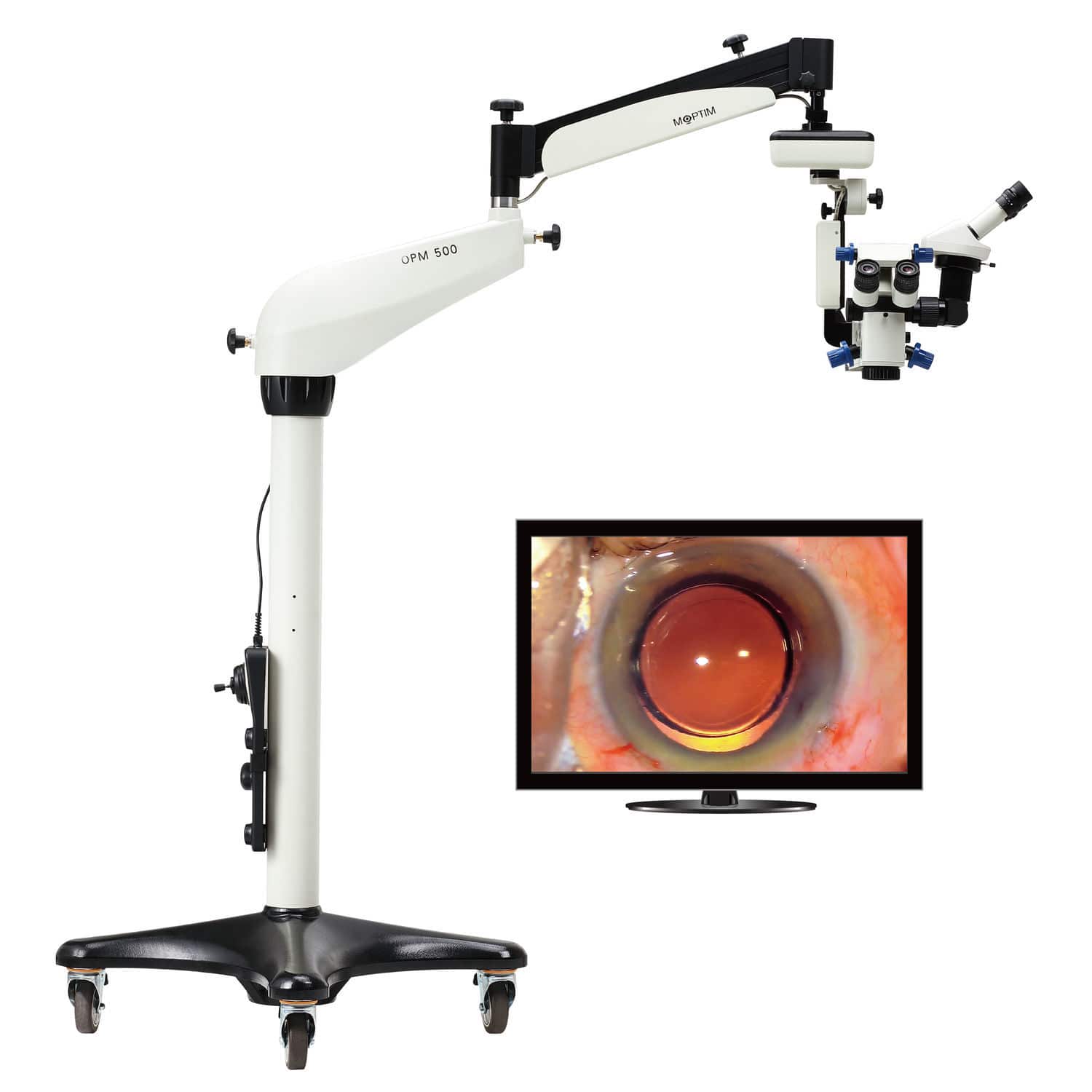 Ophthalmic surgery microscope - OPM 500 - Moptim - on casters