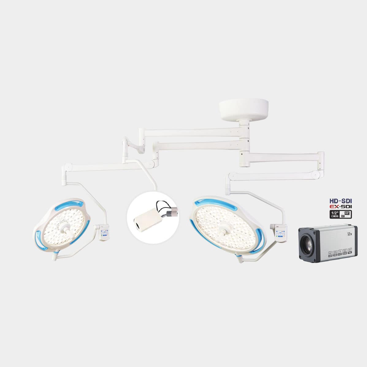 Ceiling-mounted surgical light - SolarMax - Elpis Medical - LED / 3-arm ...