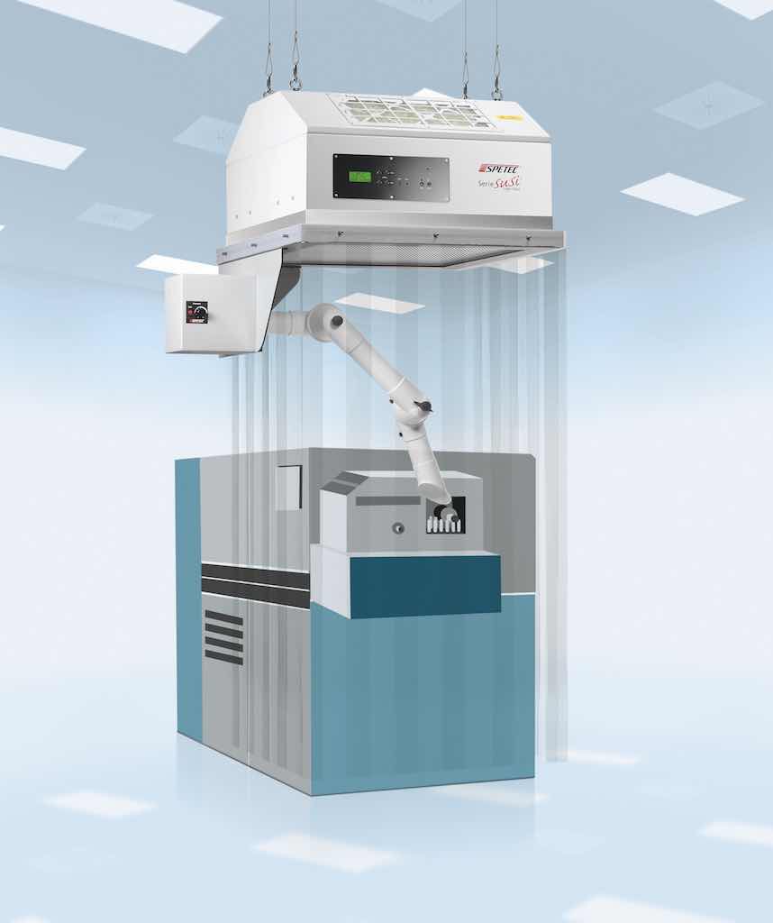 Chemical cabin - EFBS-V series - Spetec - laboratory / ceiling-mounted ...