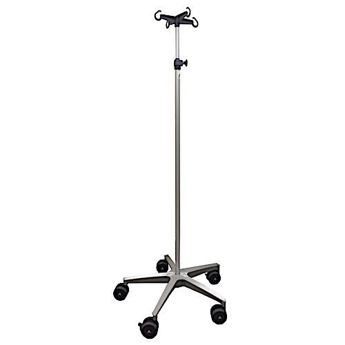 IV pole on casters - NF-200 - MRIMED - 4-hook / telescopic / aluminum