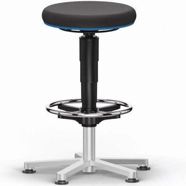 Laboratory stool - 9461L - Bimos - height-adjustable / on casters / black