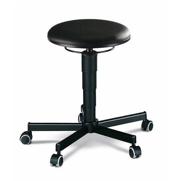 Laboratory stool - 9468 - Bimos - height-adjustable / on casters / black