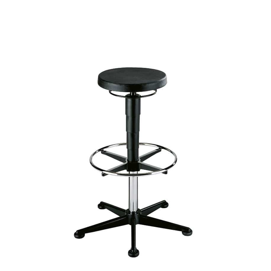 Laboratory stool - 9469 - Bimos - height-adjustable / black / brown