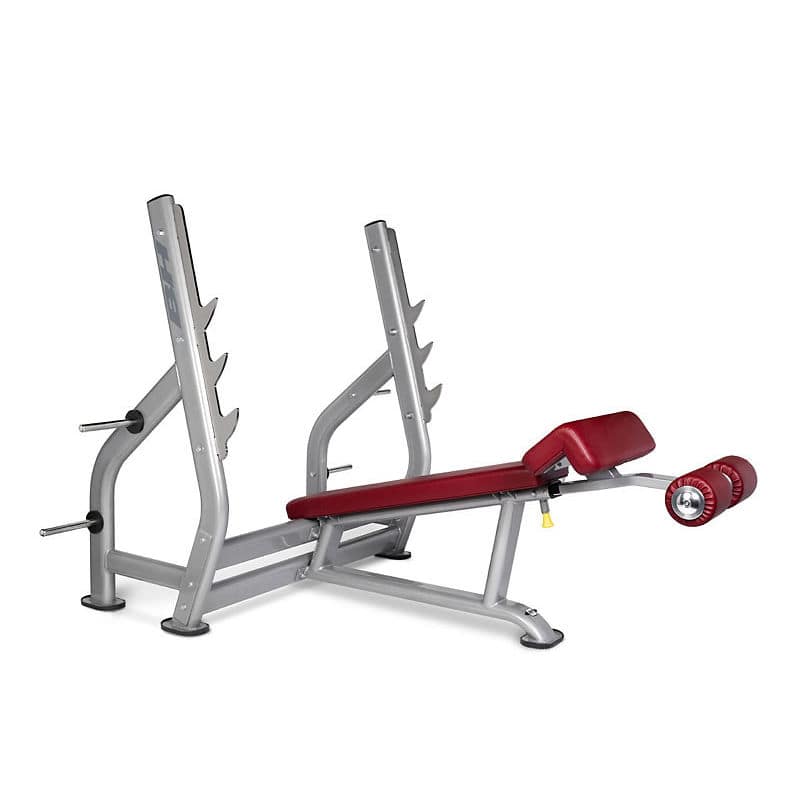 Inverted weight training bench - L855BB - BH Fitness - with barbell rack