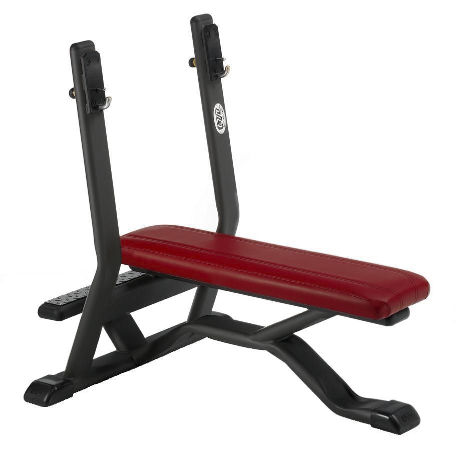 Flat weight training bench - 4SHO070/0 - Telju Fitness - with barbell rack