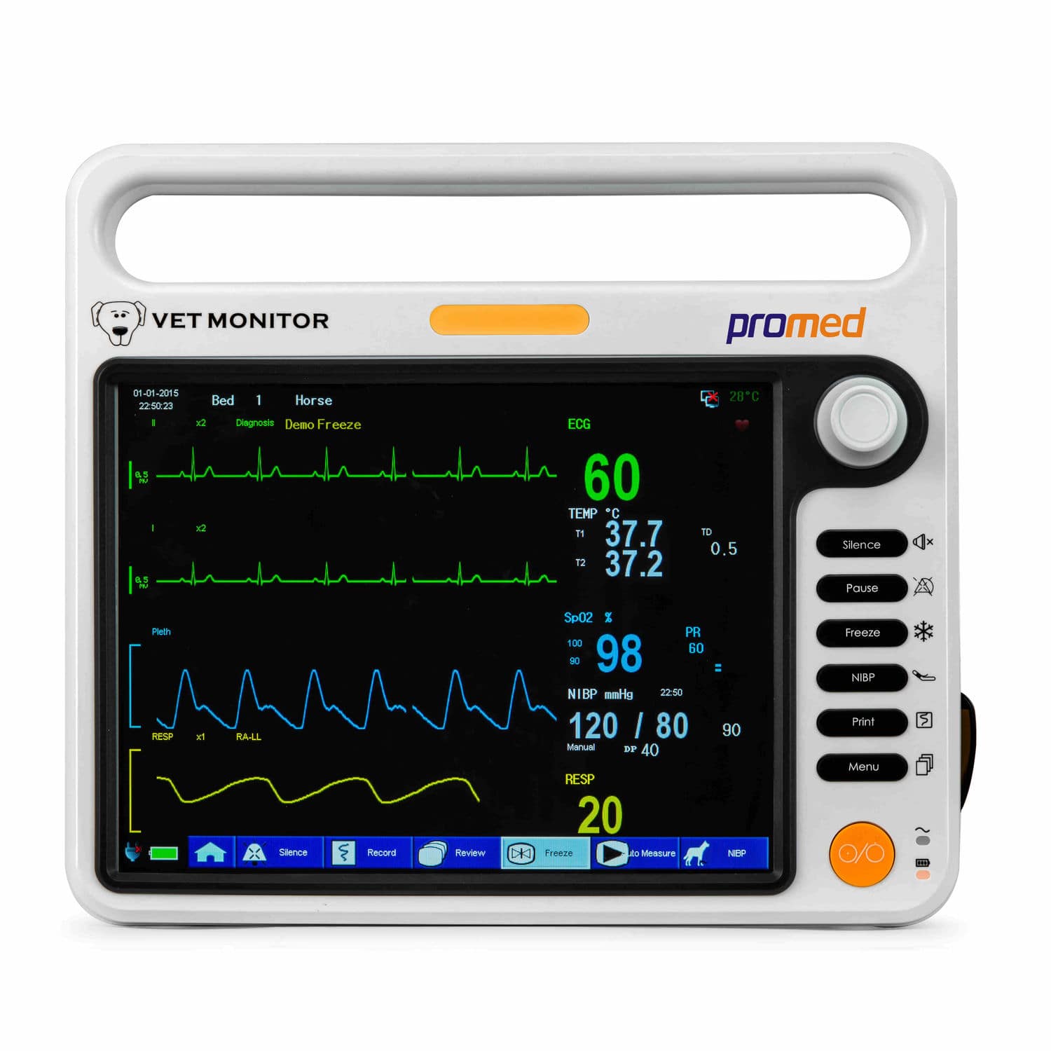 Portable patient monitor - PM-12B - Promed Technology - ECG / RESP / SpO2