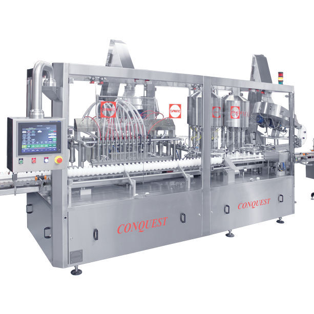 Continuous-motion filler - Conquest® - Capmatic - servo-driven / volumetric / rotary