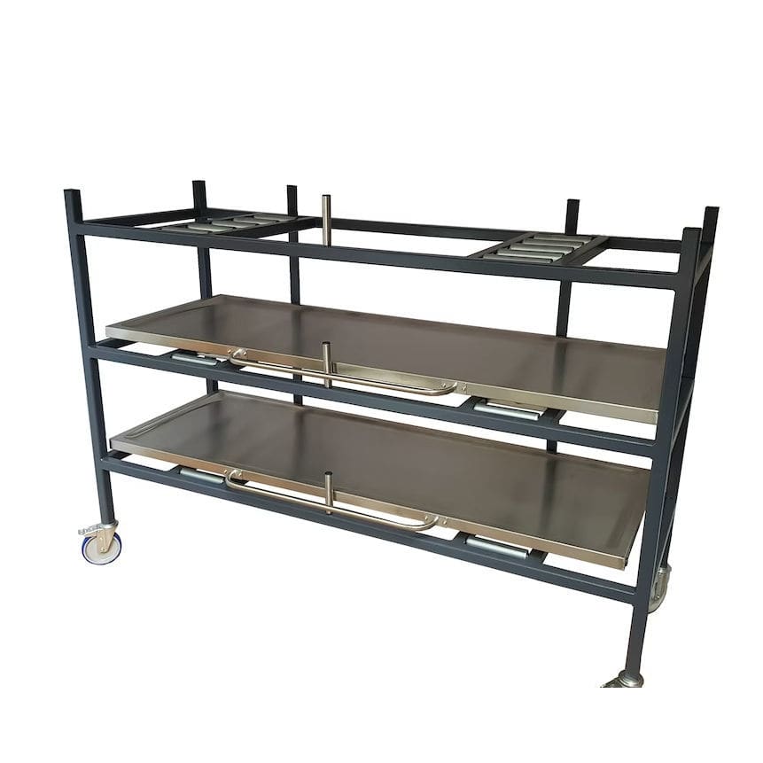 3-shelf shelving unit - Envair - mortuary / open-structure / mobile