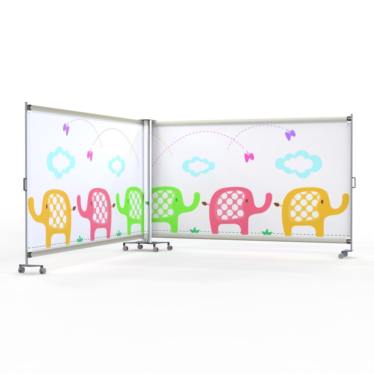 Portable hospital privacy screen - Duo - KwickScreen - on casters ...