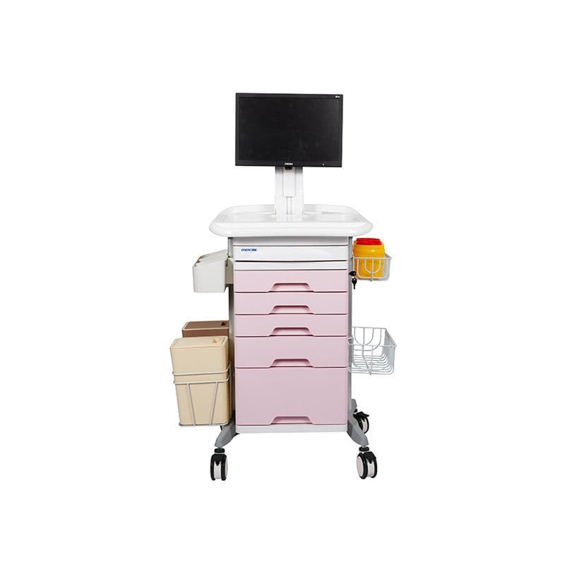 Computer cart with drawer - MK-PC07 - Zhangjiagang Medi Medical Equipment