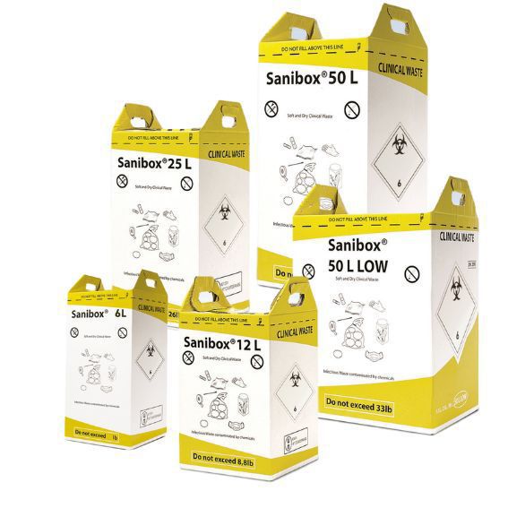 Waste container - SANIBOX® yellow - Daniels Healthcare - cardboard / safe