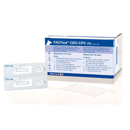 Rapid canine distemper test - FASTest® CDV-CPV Ab - MEGACOR Diagnostik ...