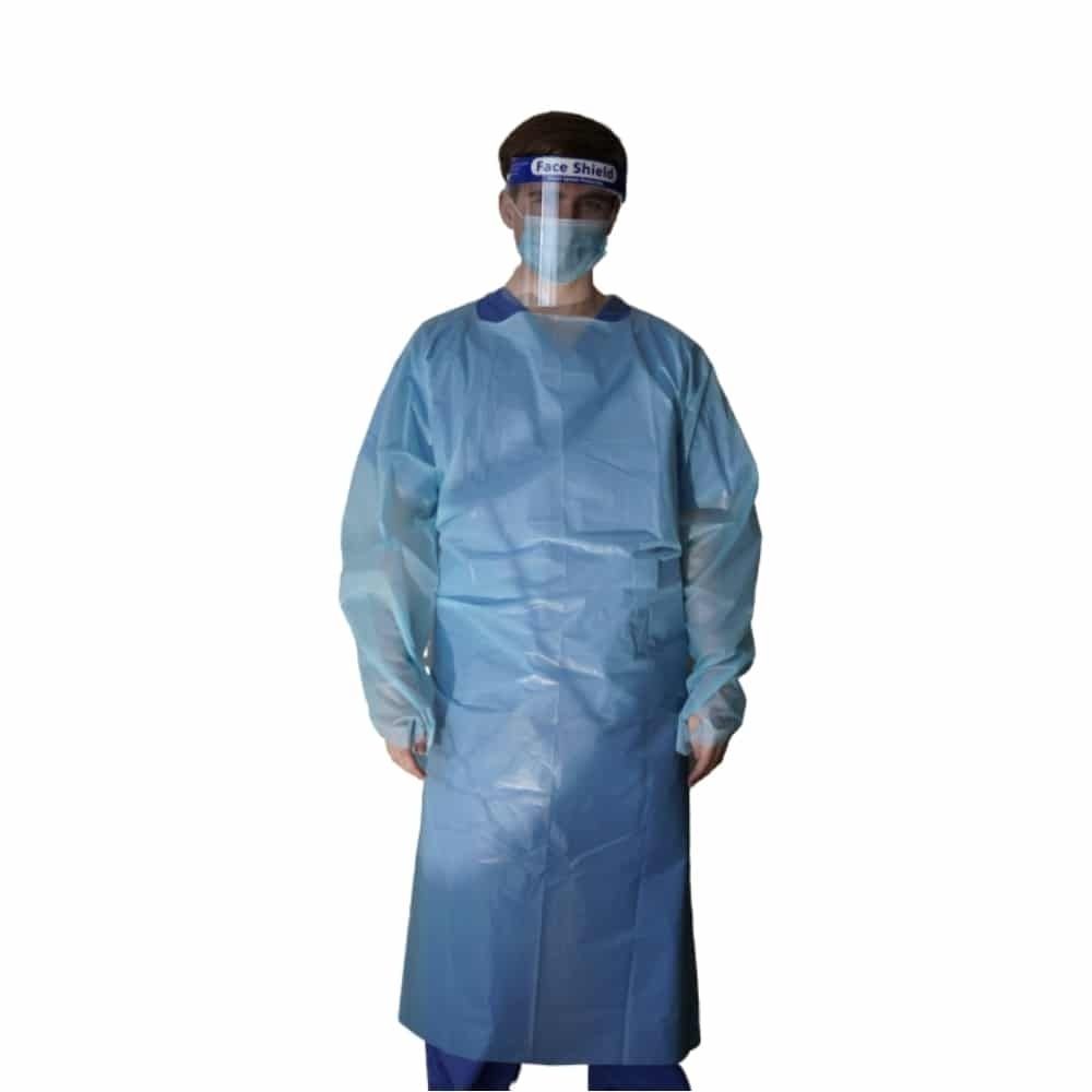 Unisex medical apron - Thumb Loop - Toffeln - polyethylene