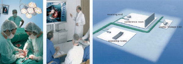 Ceiling-mounted surgical light / halogen / with control panel / with ...