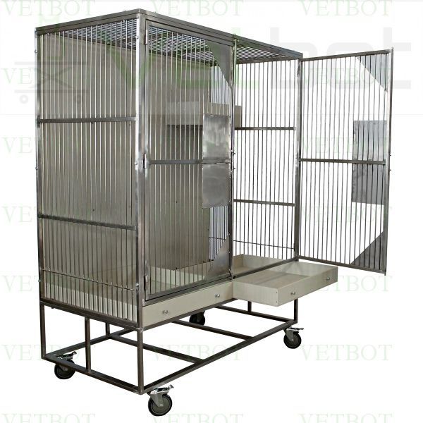 Modular animal research cage - 80516 - Vetbot - on casters / stainless ...